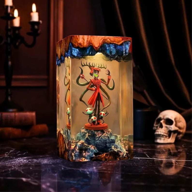 Alastor Hazbin Hotel Resin Lamp, Radio Demon Figure Night Light, Gothic ...