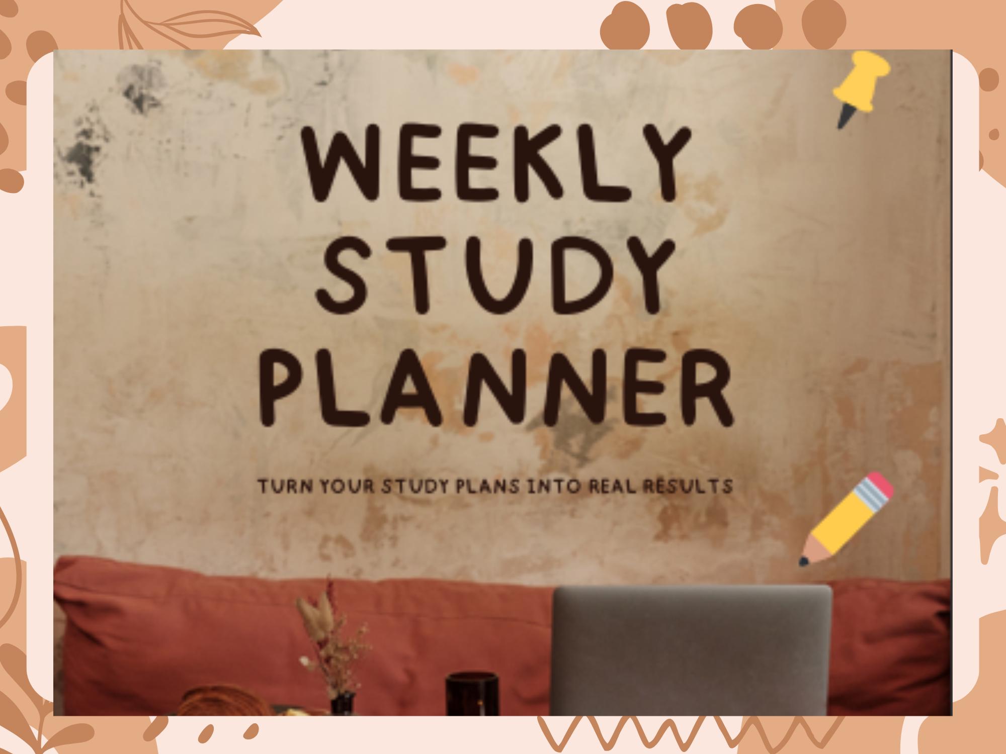 Weekly Study Planner Printable | Student Schedule Organizer (PDF ...