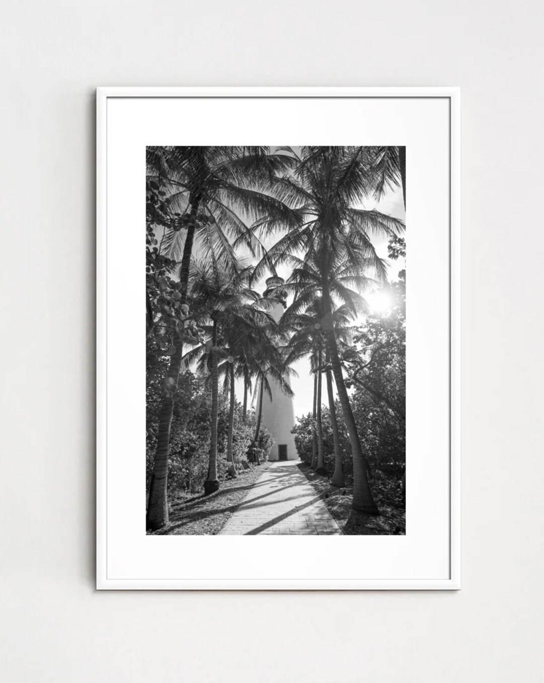 Cape Florida Lighthouse Print, Key Biscayne Florida Wall Art, Coastal ...