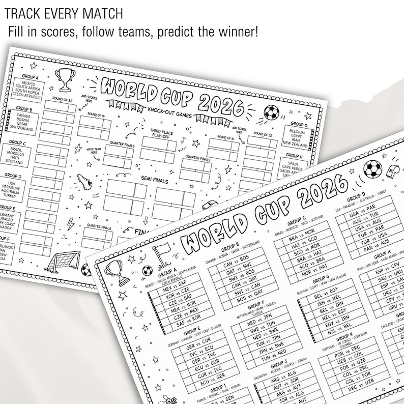 World Cup 2026 Printable Tracker for Kids | Soccer & Football ...