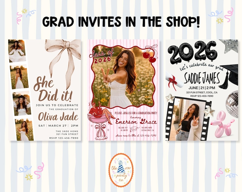 Editable Floral Graduation Banner Template – Personalized Grad Party ...