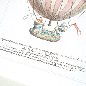 Antique French Hot Air Balloon 5 Archival Print on Watercolor Paper - Etsy
