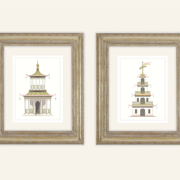 Pink Pagoda Print - Etsy