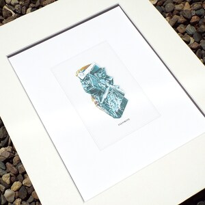 Fluorite Mineral Specimen Archival Print on Watercolor Paper - Etsy