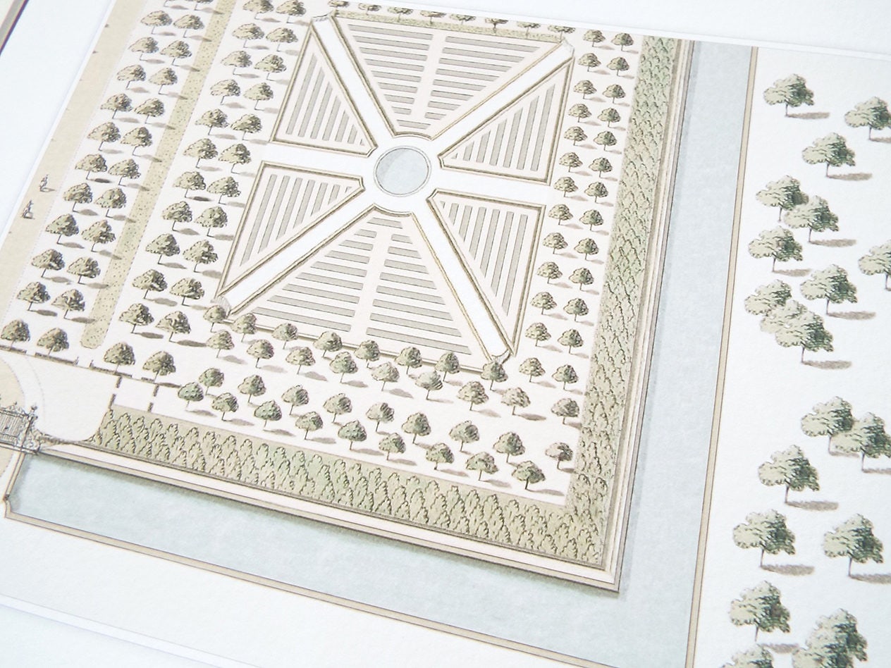 Dutch Antique Garden Plan Detail 9 Archival Print on | Etsy
