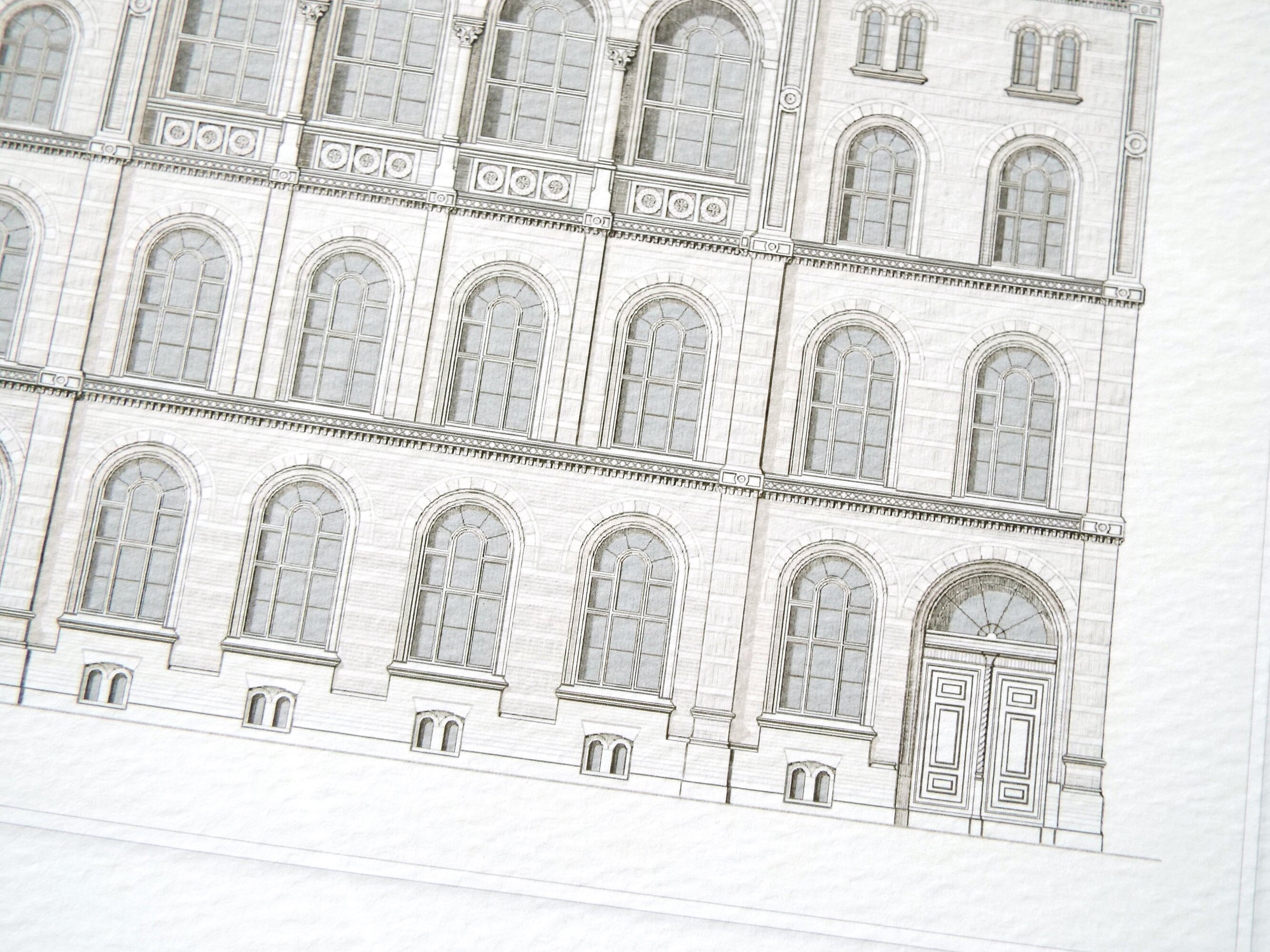 German Architectural Archival Print 6 in Muted Colors on | Etsy