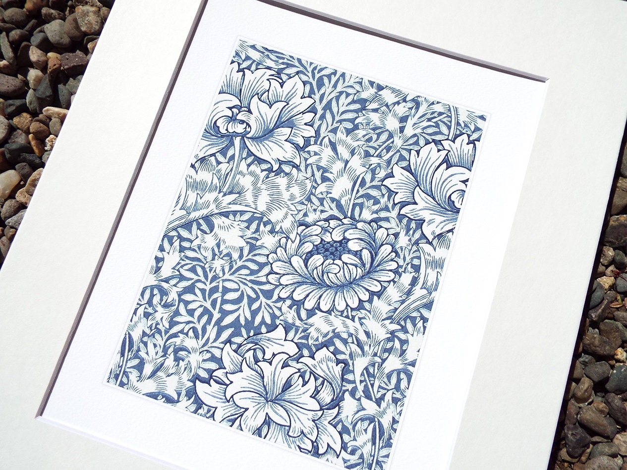 William Morris Navy Blue Botanical Pattern 2 Archival Quality | Etsy