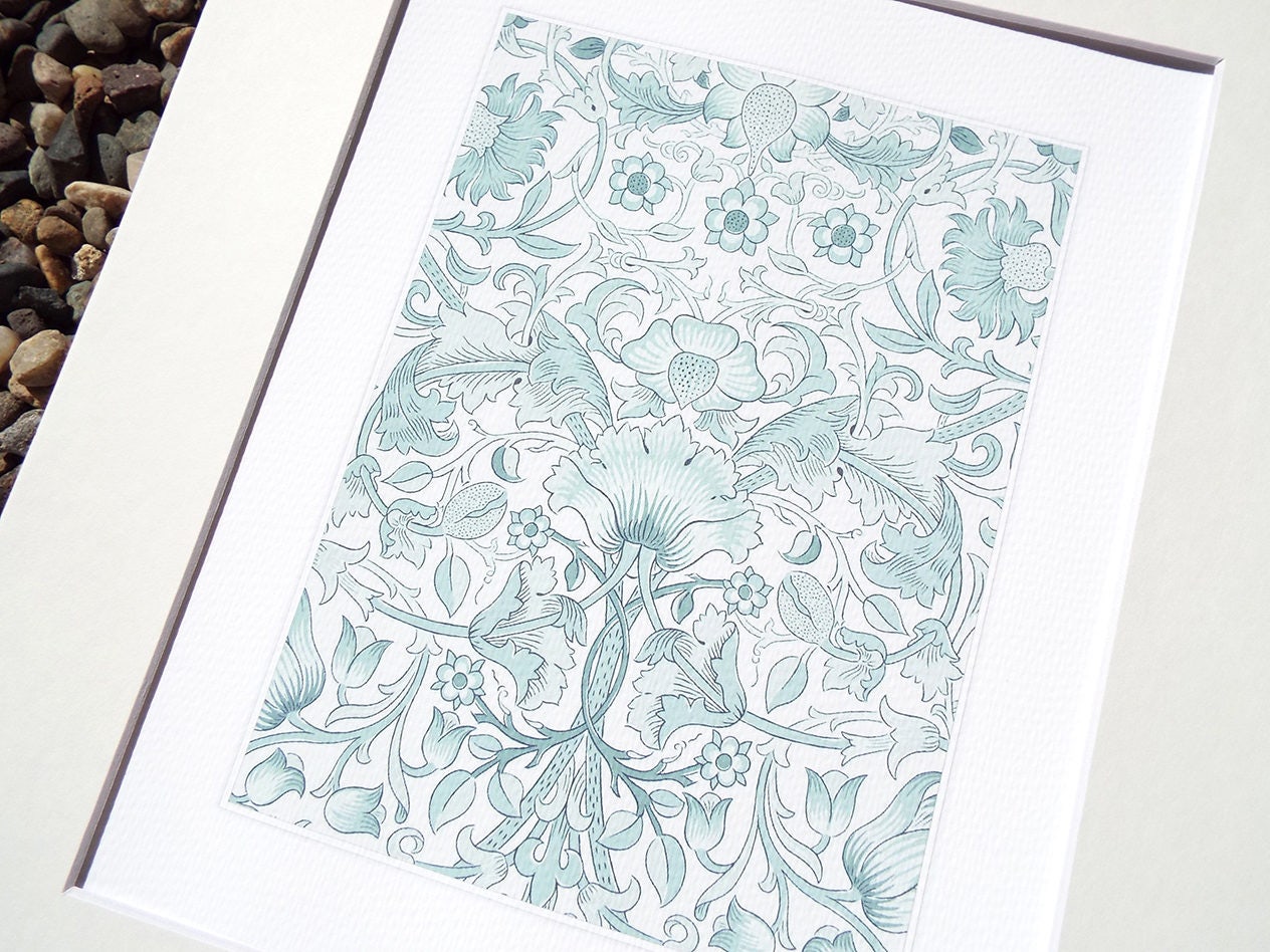 William Morris Soft Blue Botanical Wallpaper Pattern 1 | Etsy