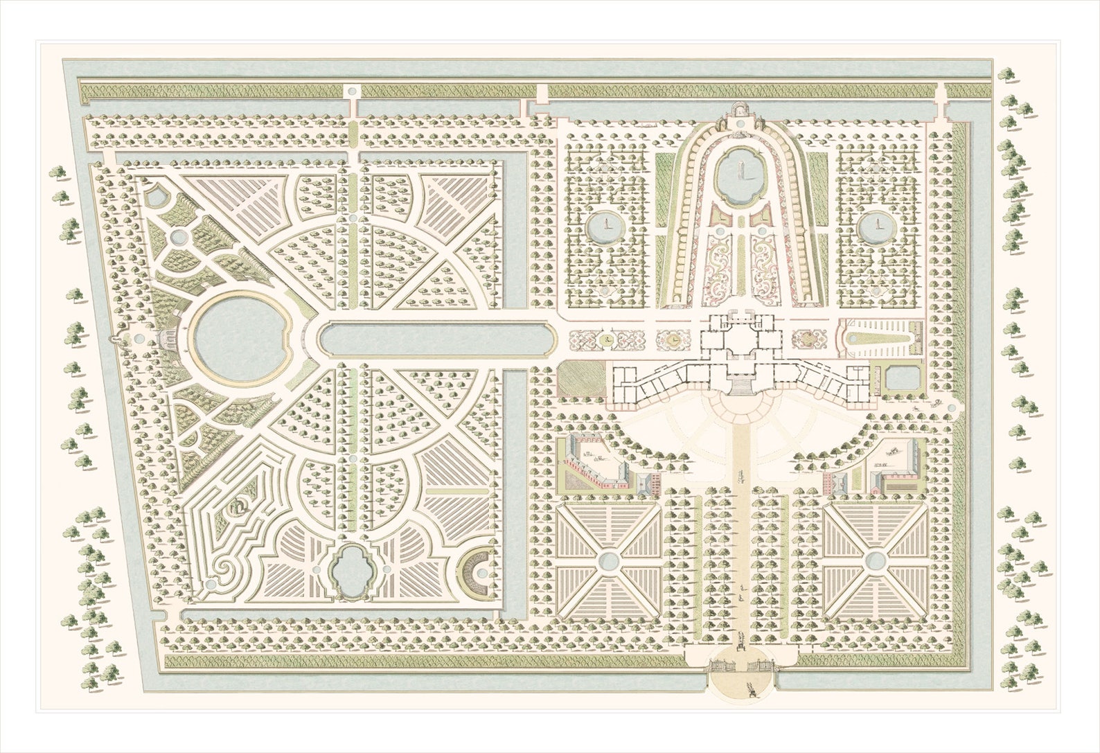 Dutch Antique Garden Plan Large Archival Print on Watercolor Paper - Etsy