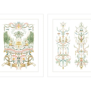 Set of 8 Antique French Decorative Patterns / Paintings Archival Prints ...