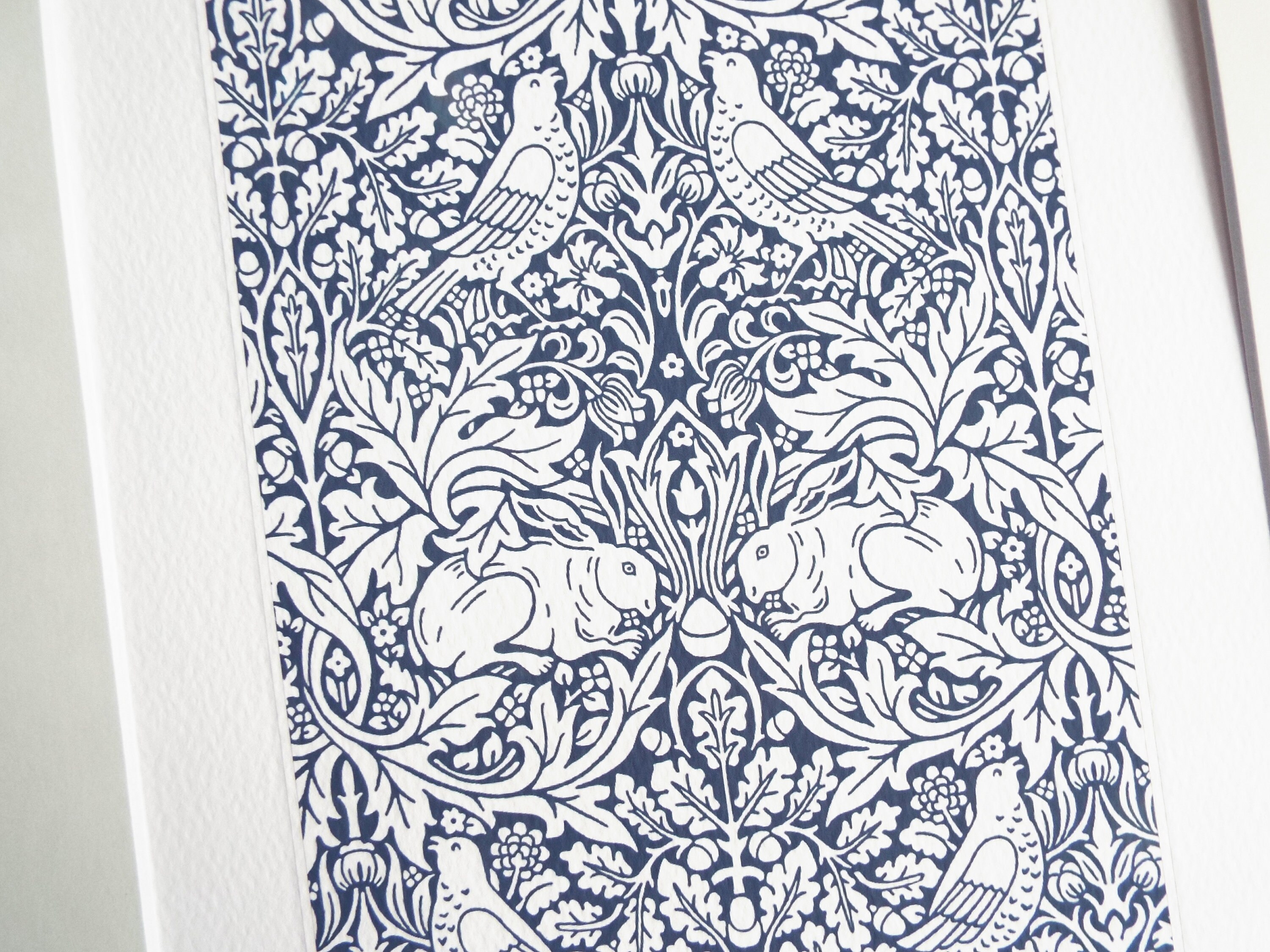 Set of 6 William Morris Bunny & Bird Botanical Pattern 6 | Etsy