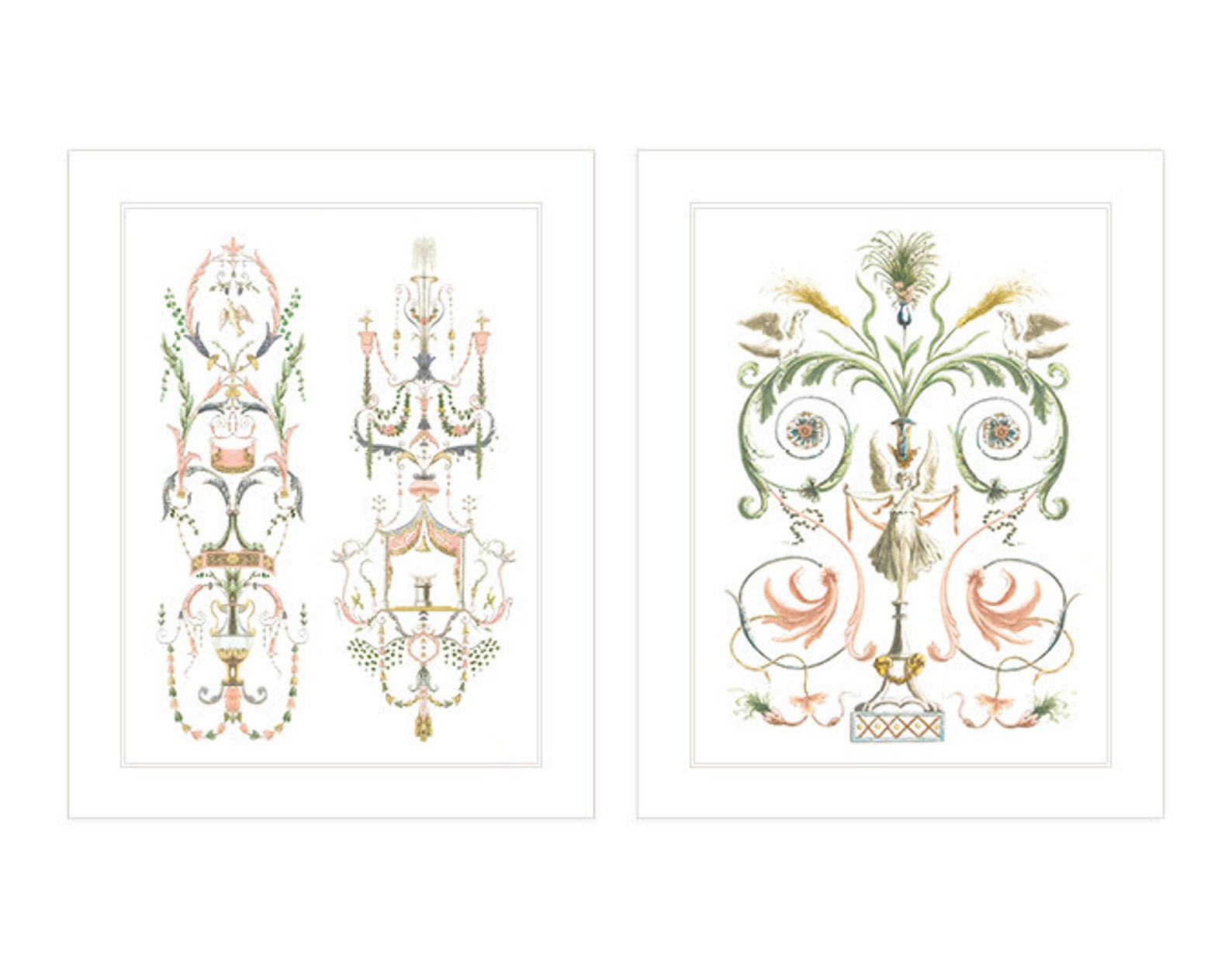 Set of 8 Antique French Decorative Patterns / Paintings - Etsy