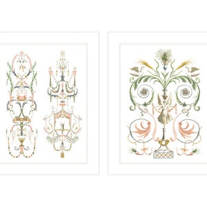 Set of 8 Antique French Decorative Patterns / Paintings Archival Prints ...