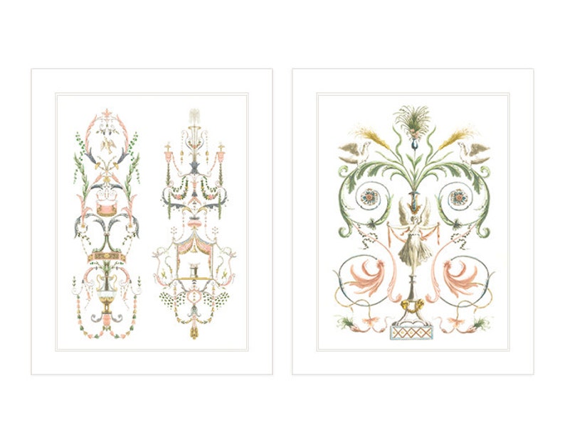 Set of 8 Antique French Decorative Patterns / Paintings - Etsy