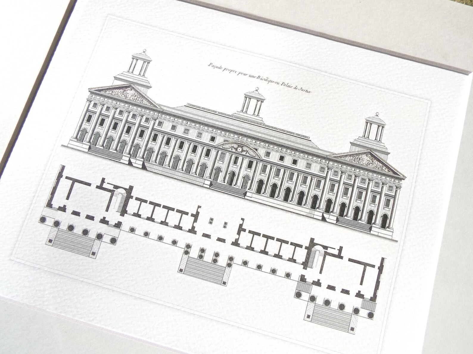 Set of 6 French Architectural Prints of Buildings With Floor | Etsy