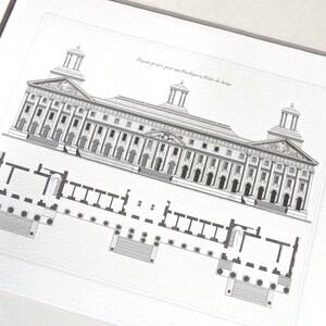 Set of 6 French Architectural Prints of Buildings With Floor Plans in ...