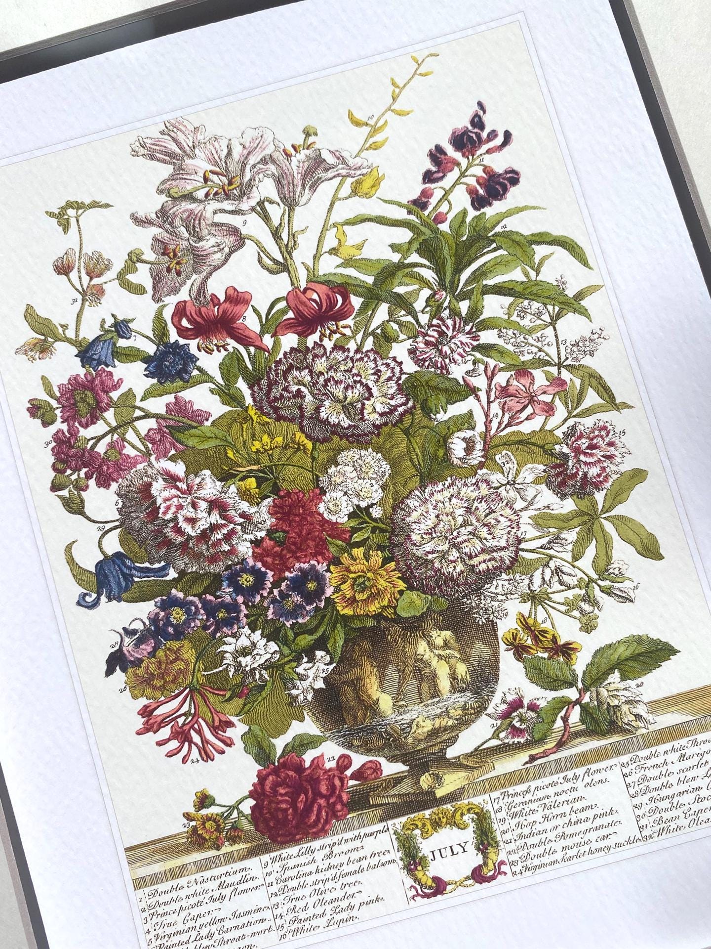 Individual Monthly 12 Floral Bouquets by Robert Furber Archival Prints ...