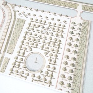 Dutch Antique Garden Plan Detail 7 Archival Print on Watercolor Paper ...