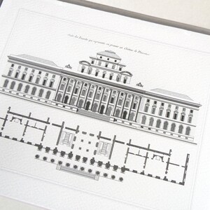 Set of 6 French Architectural Prints of Buildings With Floor Plans in ...