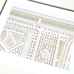 Dutch Antique Garden Plan Detail 4 Archival Print on Watercolor Paper ...