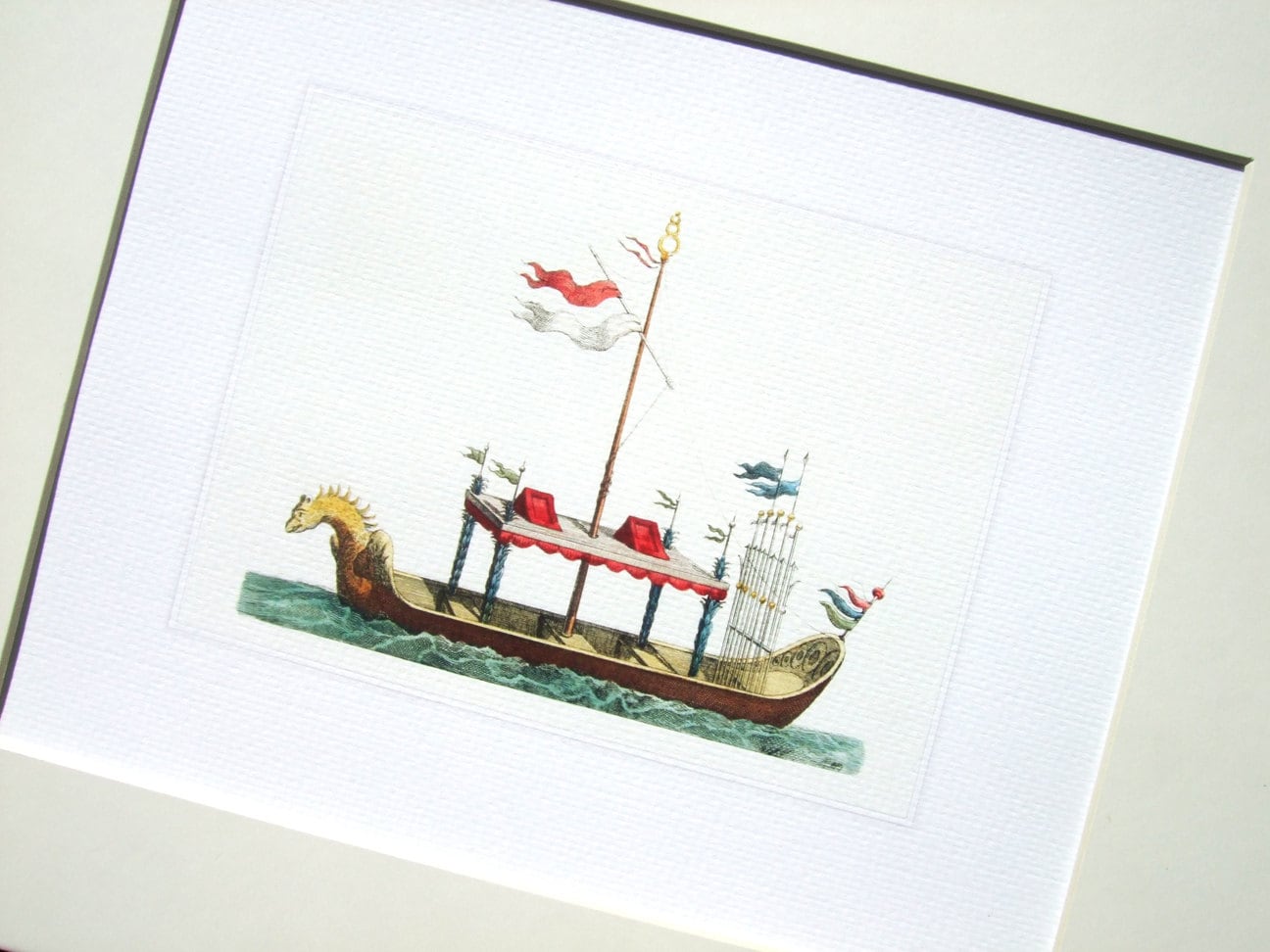 Chinese Junk Boat With Dragon Fine Art Archival Print | Etsy