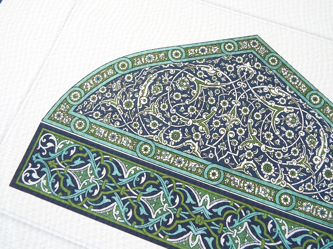 Moroccan Dome Shape Tile Design in Indigo Blue Dark Green - Etsy