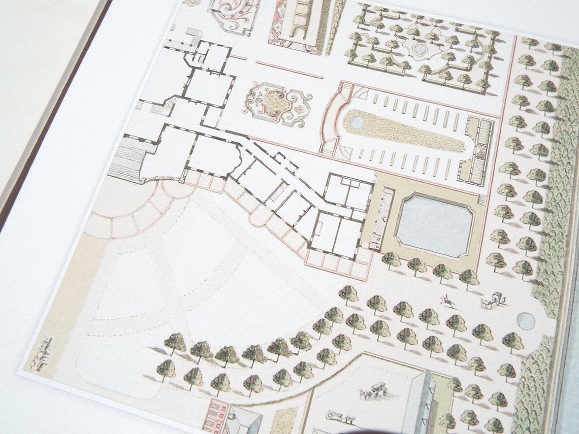 Dutch Antique Garden Plan Detail 8 Archival Print on | Etsy