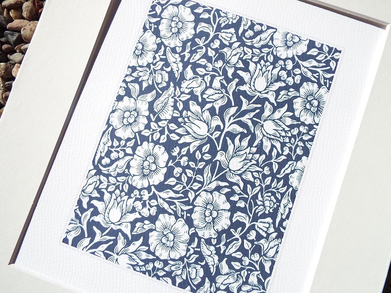 William Morris Navy Blue Botanical Wallpaper Pattern 6 - Etsy