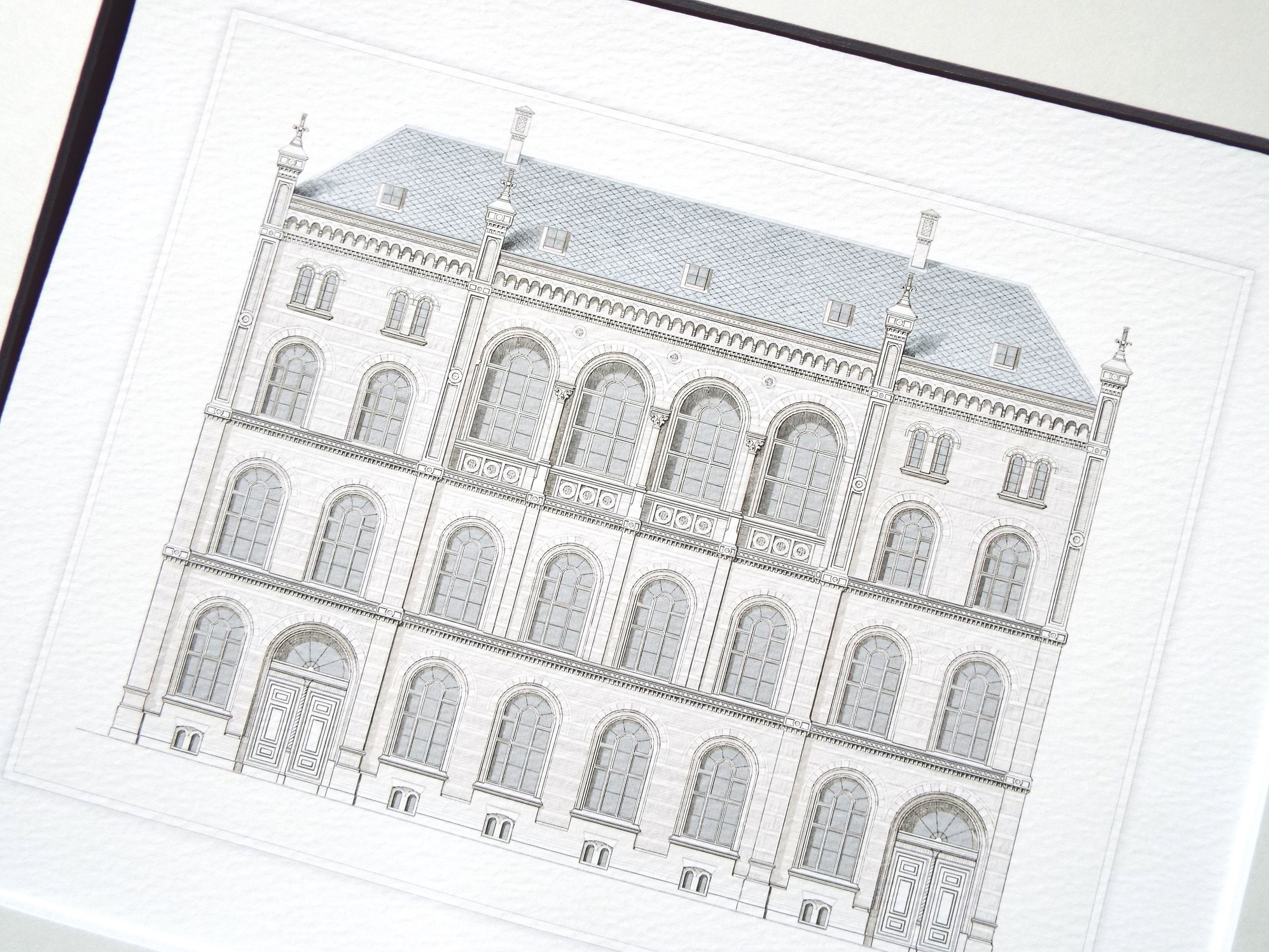 German Architectural Archival Print 6 in Muted Colors on | Etsy