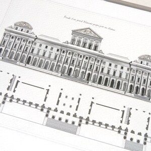 Set of 6 French Architectural Prints of Buildings With Floor Plans in ...
