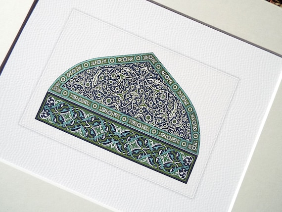 Moroccan Dome Shape Tile Design in Indigo Blue Dark Green | Etsy