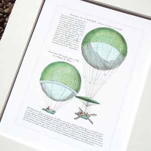 Set of 6 Antique French Hot Air Balloon Archival Quality Prints on ...