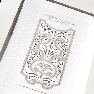 Set of 4 French Garden Plans With Scroll Designs in Sepia Archival ...