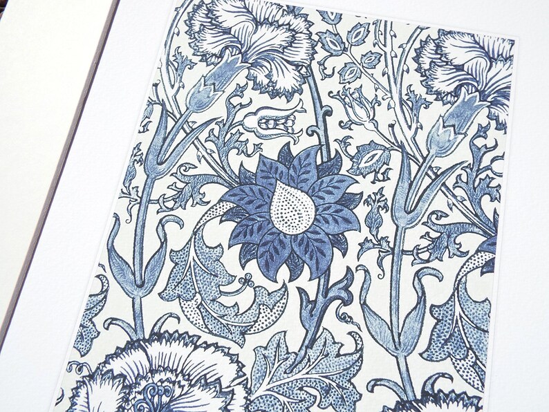 William Morris Navy Blue Botanical Pattern 6 Archival Quality | Etsy