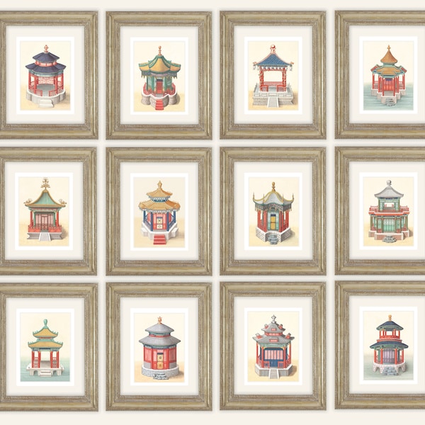 Large Pagoda Prints - Etsy