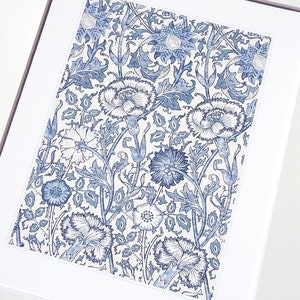 William Morris Navy Blue Botanical Pattern 3 Archival Quality Print on ...