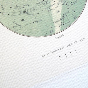 Monthly Star Maps in Pale Green, Astronomy, Constellation, Celestial ...
