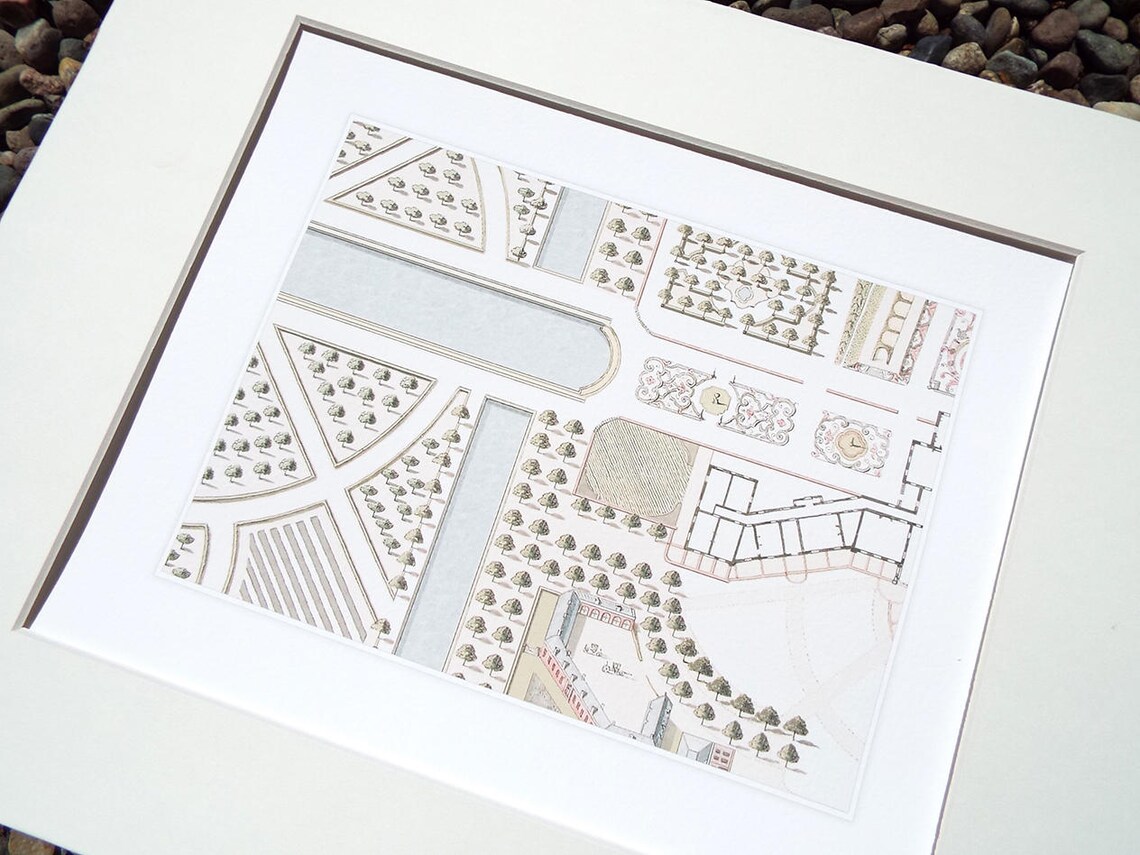 Dutch Antique Garden Plan Detail 5 Archival Print on | Etsy