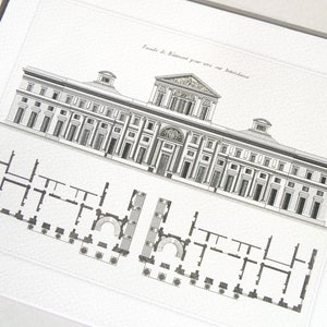 Set of 6 French Architectural Prints of Buildings With Floor Plans in ...