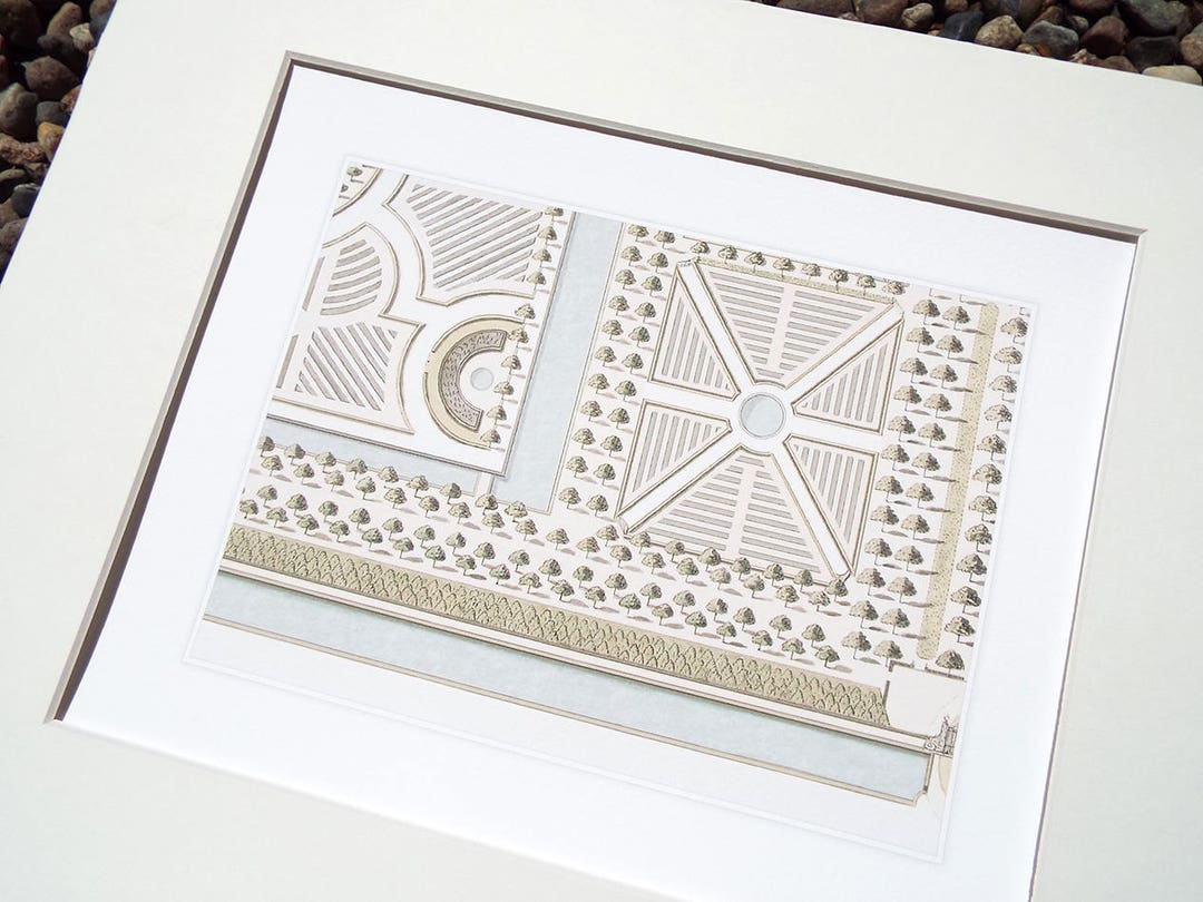 Dutch Antique Garden Plan Detail 6 Archival Print on Watercolor Paper ...