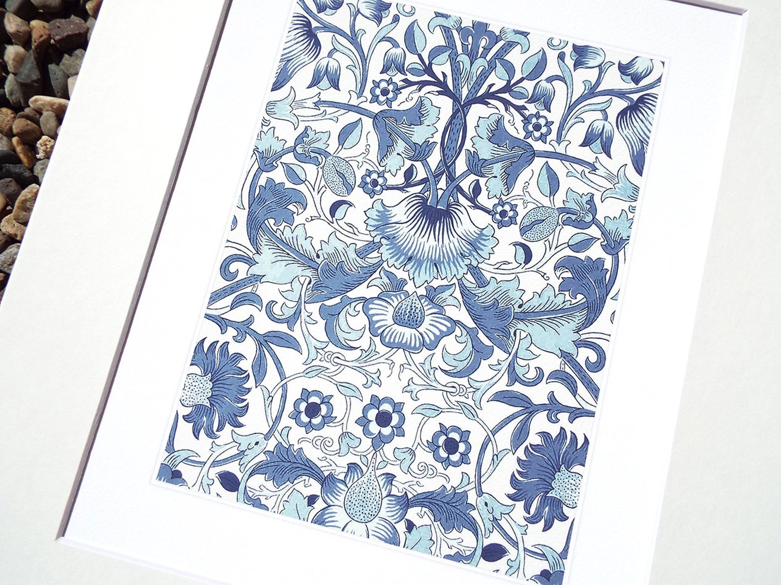 William Morris Navy Blue Botanical Pattern 5 Archival Quality - Etsy