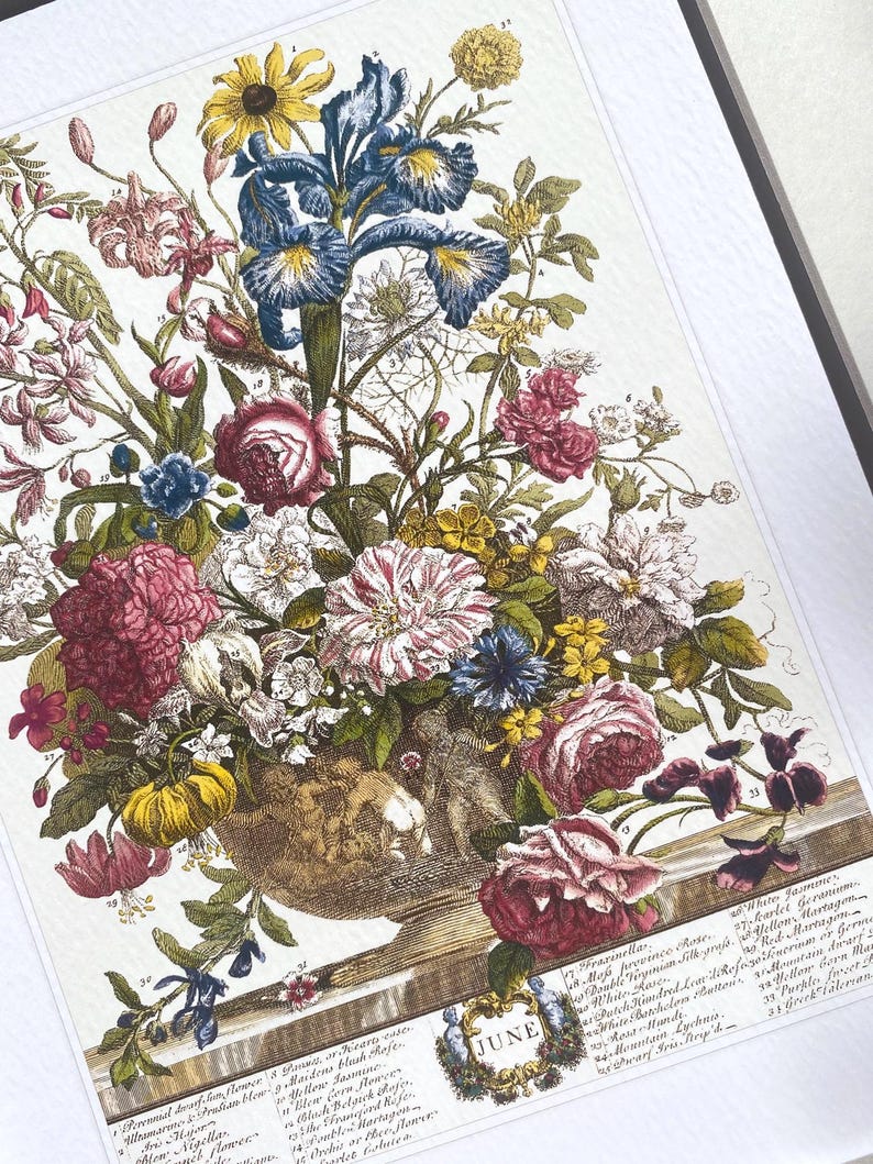 Individual Monthly 12 Floral Bouquets by Robert Furber Archival Prints ...