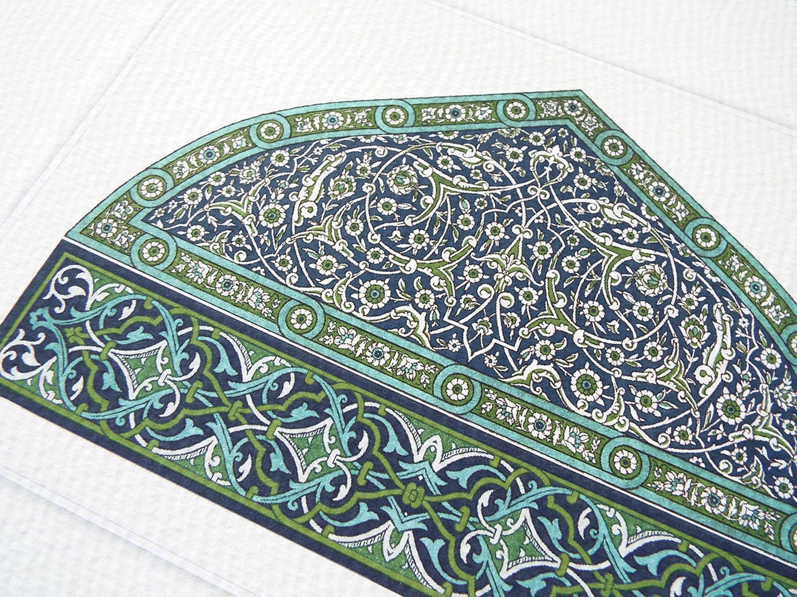 Moroccan Dome Shape Tile Design in Indigo Blue Dark Green - Etsy