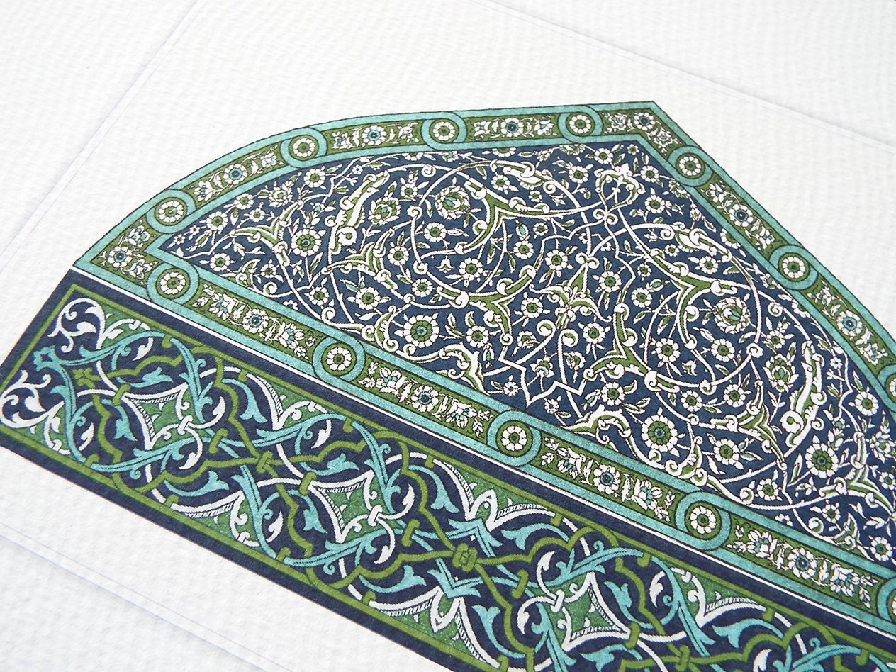 Moroccan Dome Shape Tile Design in Indigo Blue Dark Green | Etsy