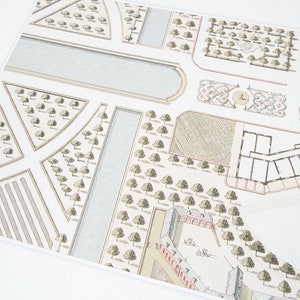 Dutch Antique Garden Plan Detail 5 Archival Print on Watercolor Paper ...