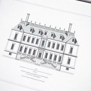 Architectural Drawing English Manor House in Grey 2 Archival Print on ...