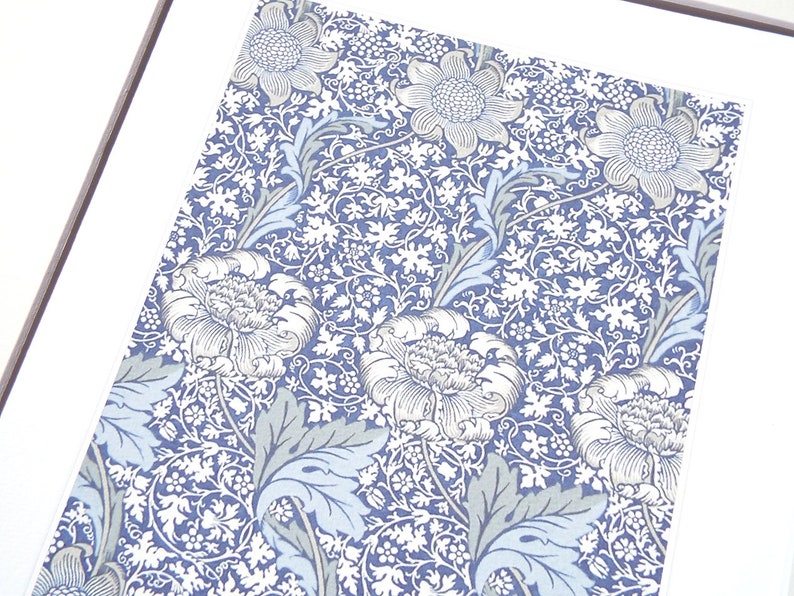 William Morris Navy Blue Botanical Pattern 1 Archival Quality - Etsy