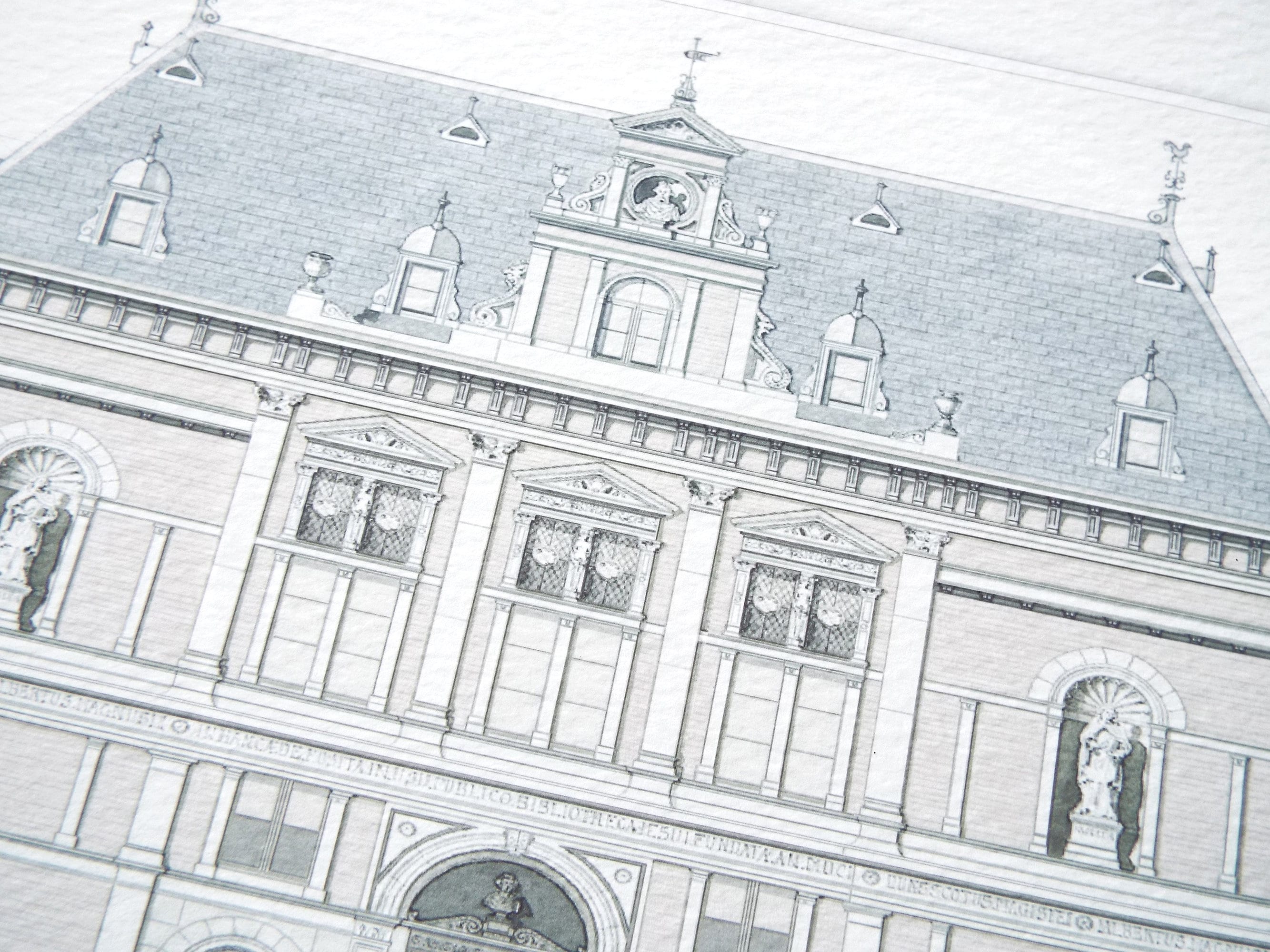 German Architectural Archival Print 2 in Muted Colors on | Etsy