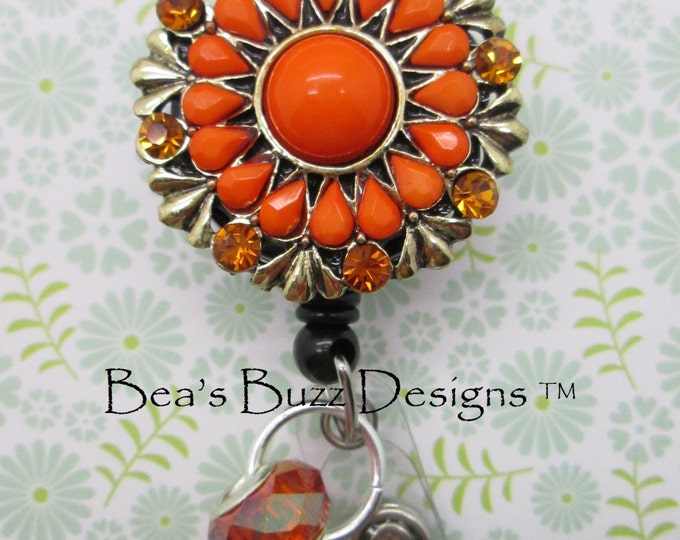 ORANGE SUN Retractable Id Badge Reeldesigner Badge - Etsy