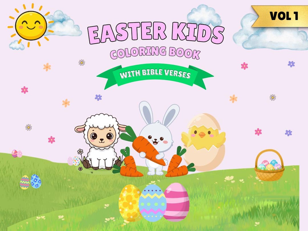 Christian Easter Coloring Pages | Bible Verses, Kids Activity (digital ...